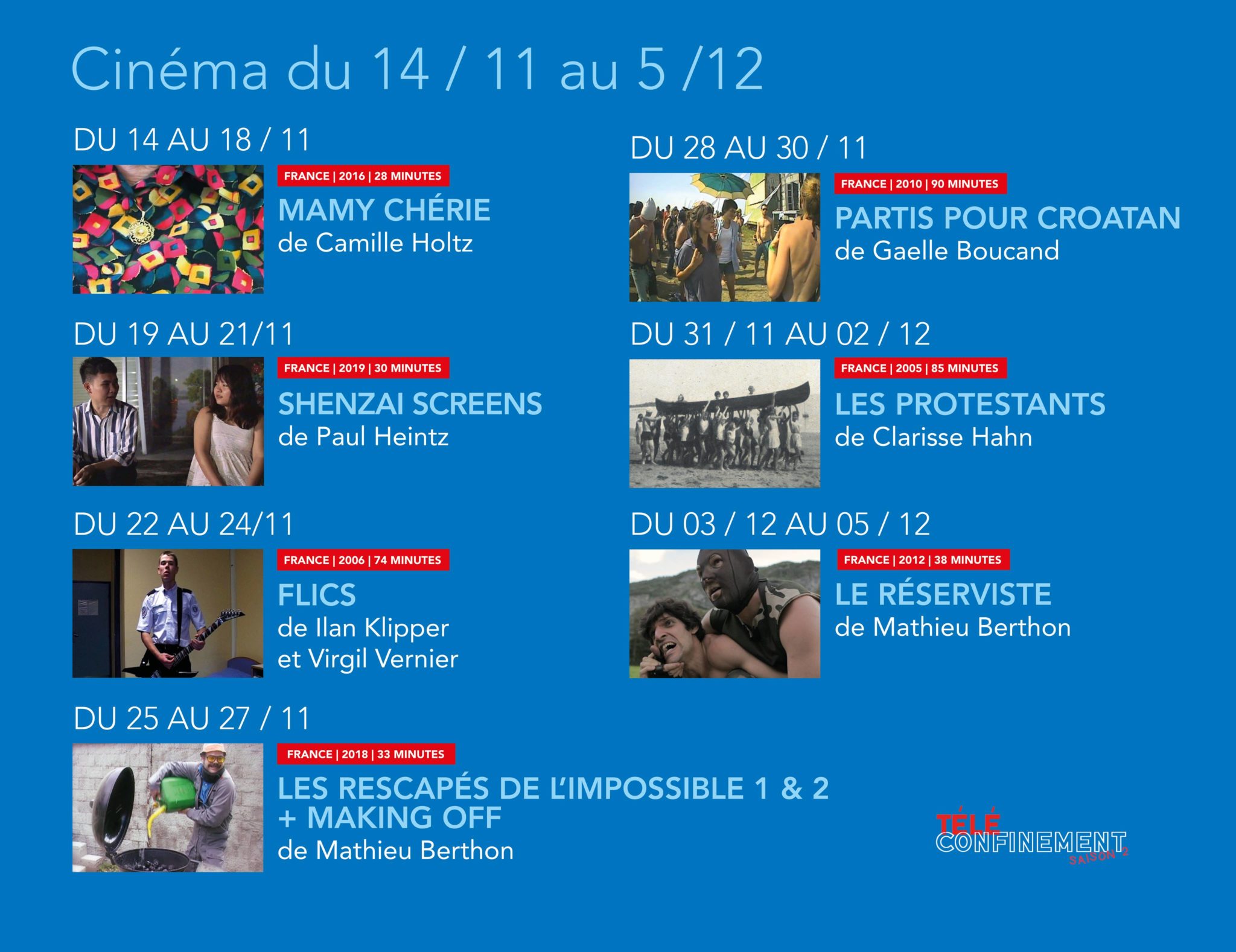 Programme des films - Télé Confinement